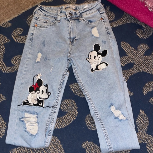 Disney | Jeans | Nwot Disney Mickey And Minnie Skinny Jeans | Poshmark